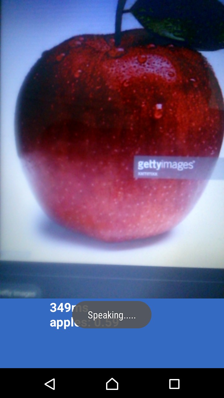Android Fruit Detection Using Tensorflow For Blind People
